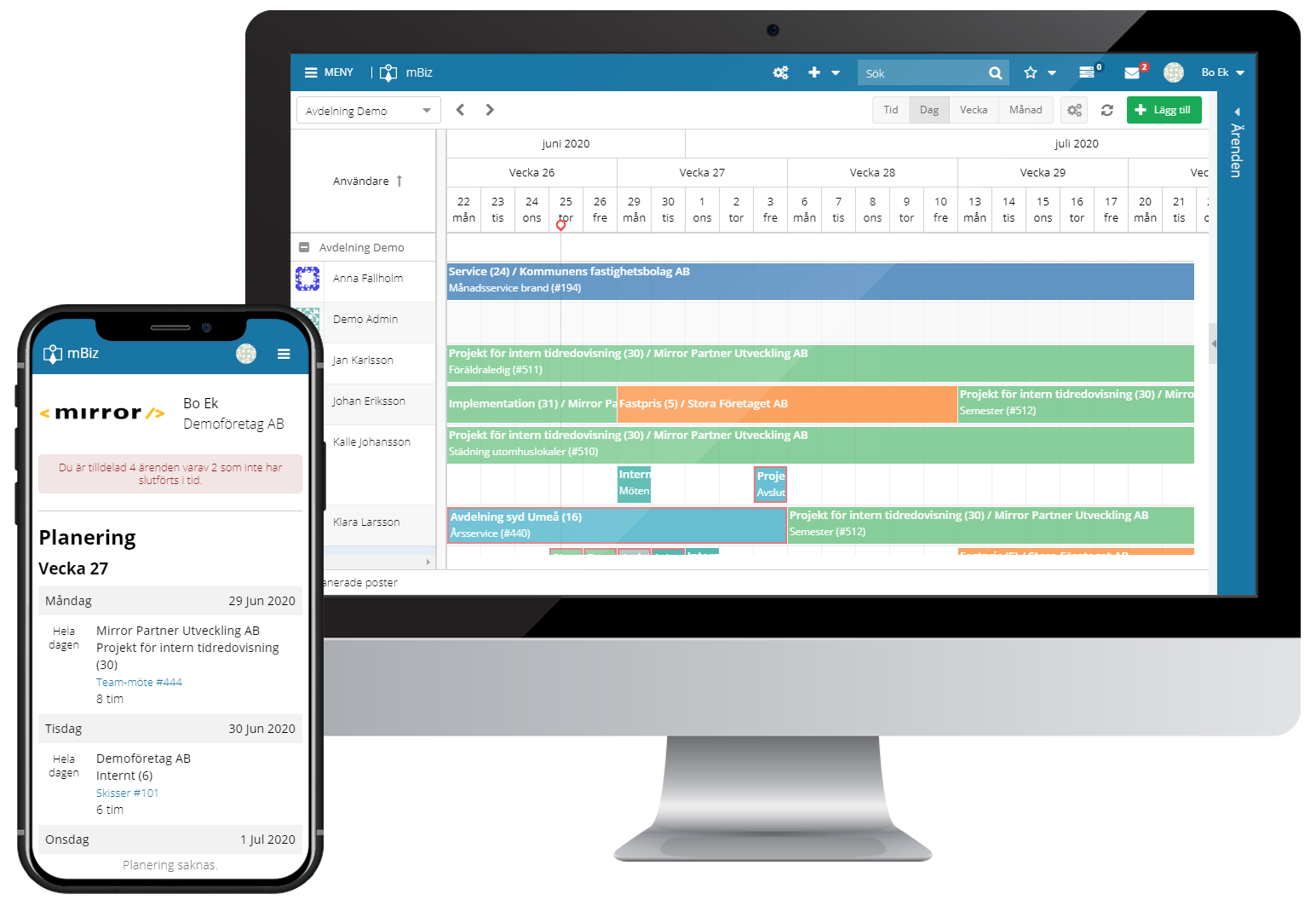 Smidig resursplanering - Boka demo - mBiz